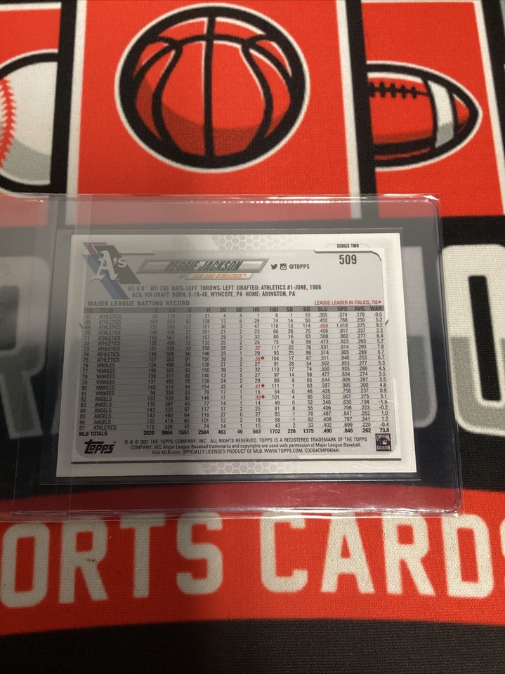 2021 Topps Series 2 Reggie Jackson SP Short Print Image Variation #509 ...