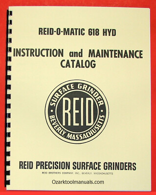 REID-O-MATIC 618 HYD Hyrdraulic Surface Grinder Instructions & Parts Manual 0948 | eBay