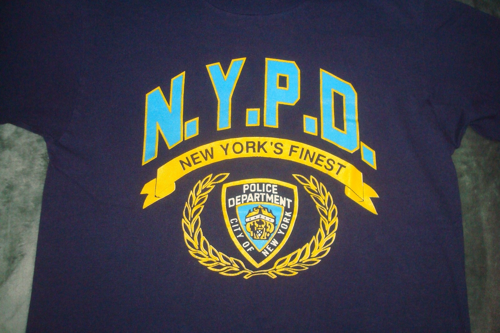 VTG 90s NYPD T SHIRT LARGE BLUE NEW YORK POLICE DEPT NYC JERZEES LAW ...