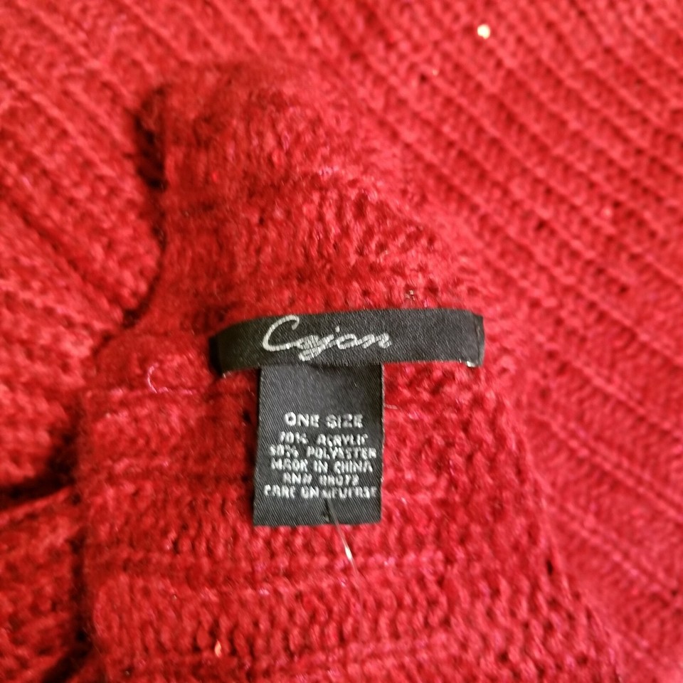 RED KNIT INFINITY SCARF WITH MINI SEQUINS BY CEJON NEW WITH TAG | eBay