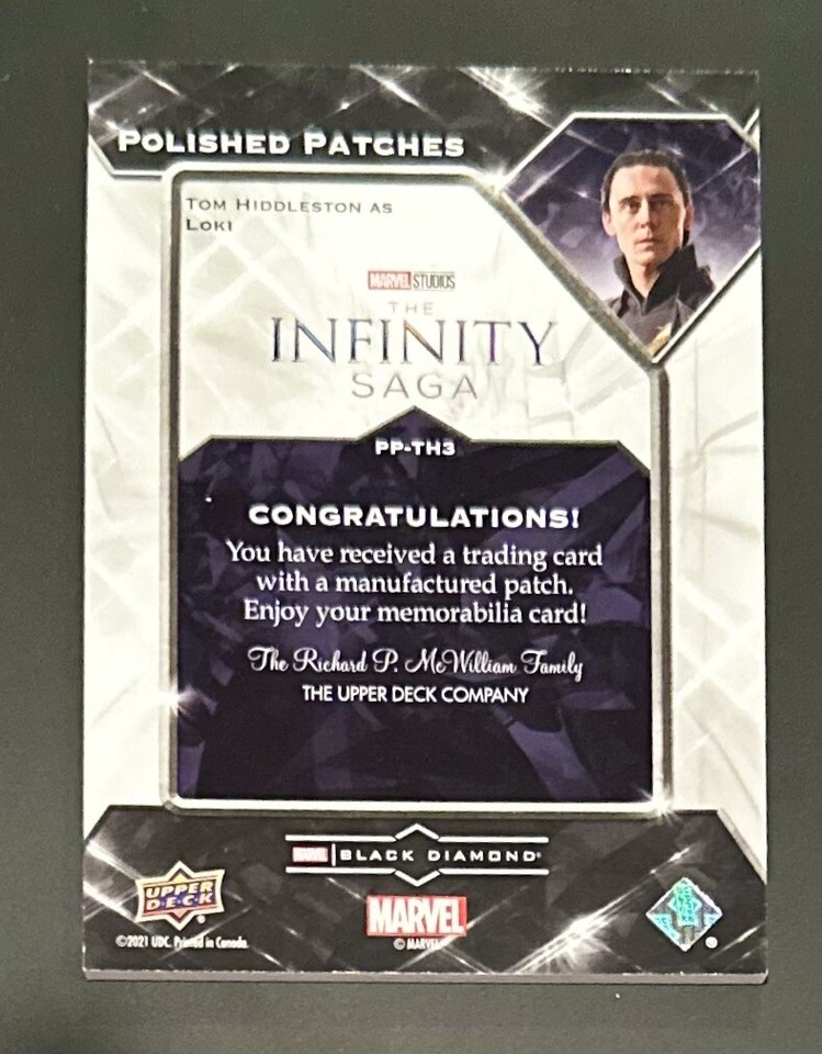 2021 Upper Deck Marvel Black Diamond Polished Patches Puzzles PP-TH3 ...