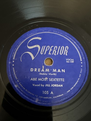 Superior 78 RPM Abe Most Sextette - Dream Man 105 V Jill Jordan | eBay