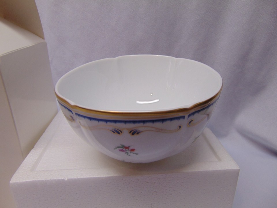 NIB Lenox Abigail Adams Bowl Scalloped Gold Rimmed Oval Floral ...