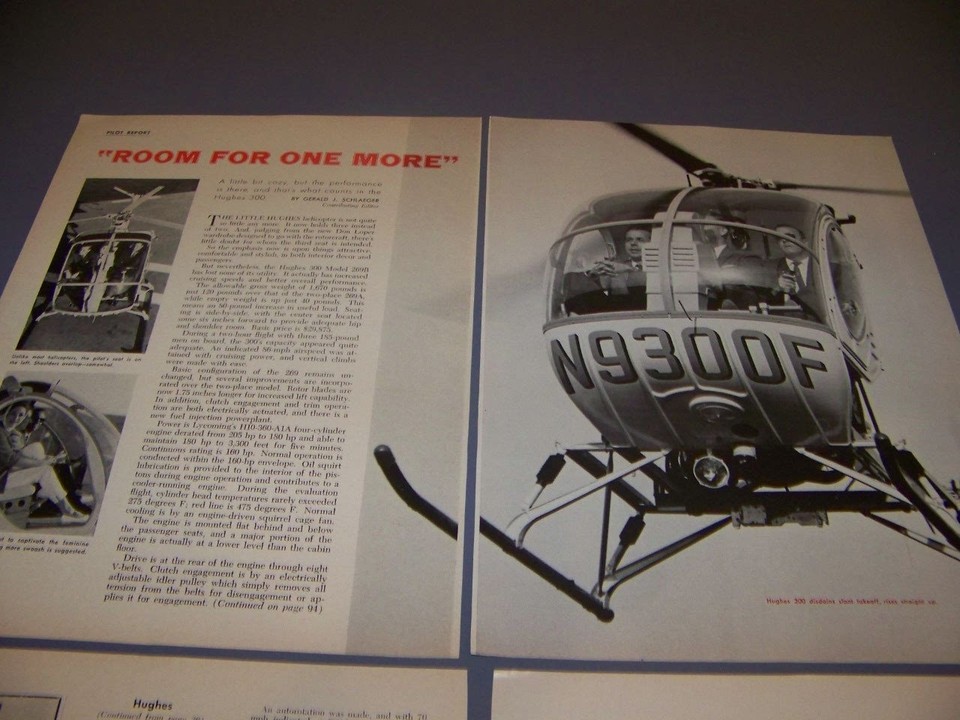 VINTAGE..HUGHES 300 MODEL 269B..HISTORY/PHOTOS/DETAILS/SPECS..RARE ...