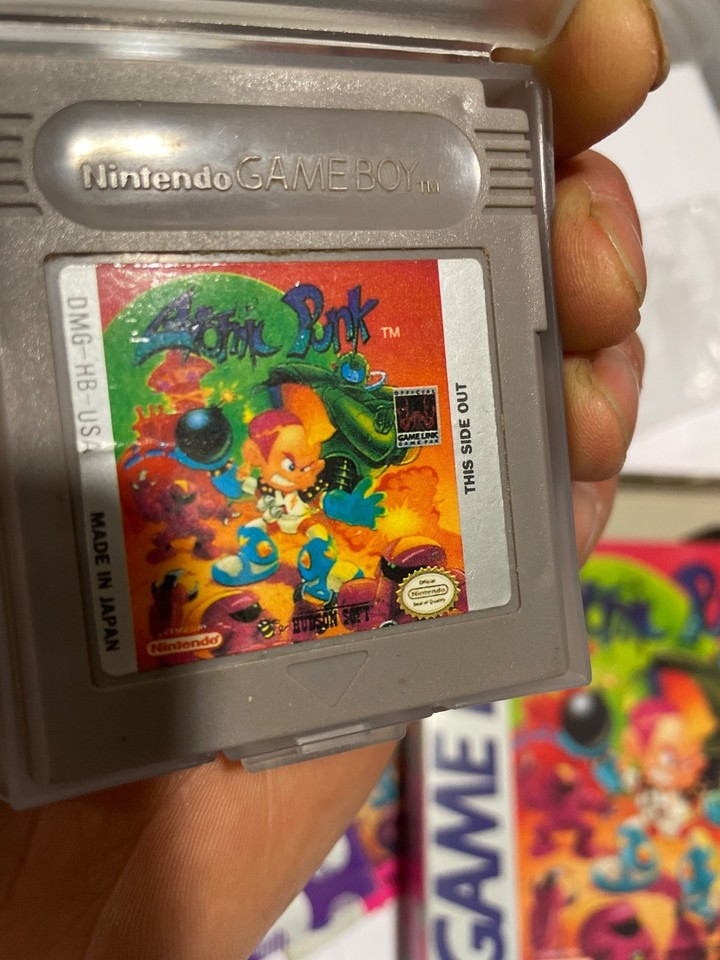 Atomic Punk Gameboy CIB Cart Box Manual Inserts Poster Retro Game RARE ...