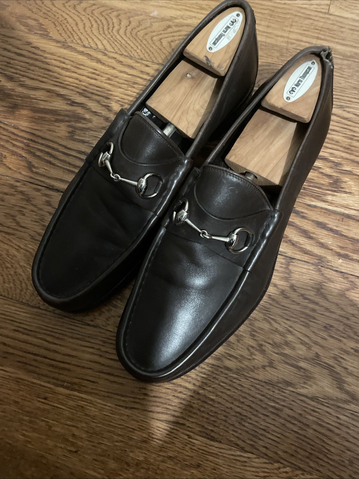 GUCCI Iconic Dark Brown Leather Horsebit Loafer 12D M… - Gem