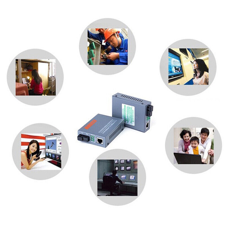 3km Gigabit Fiber Optical Media Converter 10/100M/1000M Optical ...