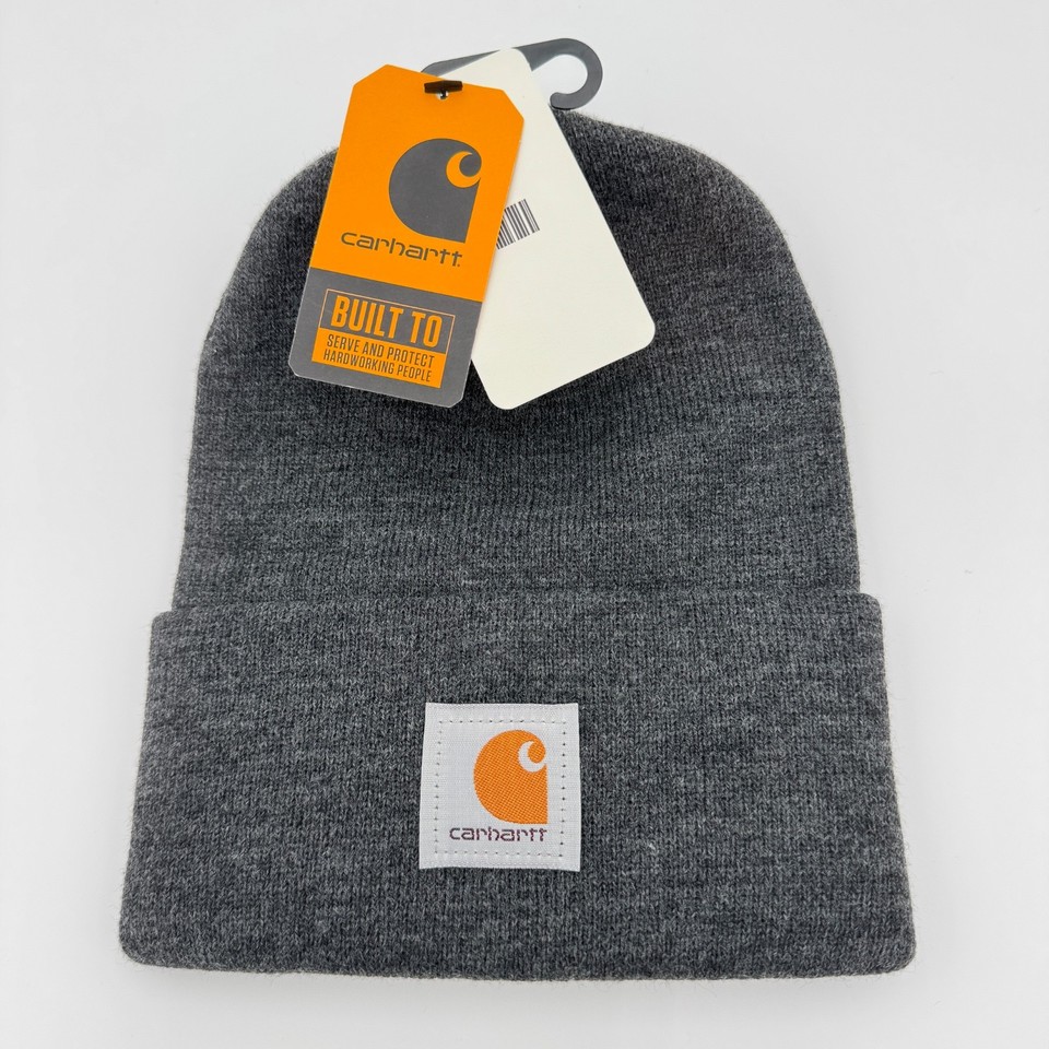 Carhartt A18 Knit Cuffed Beanie Hat Hunting Hiking Navy Gray Brown ...