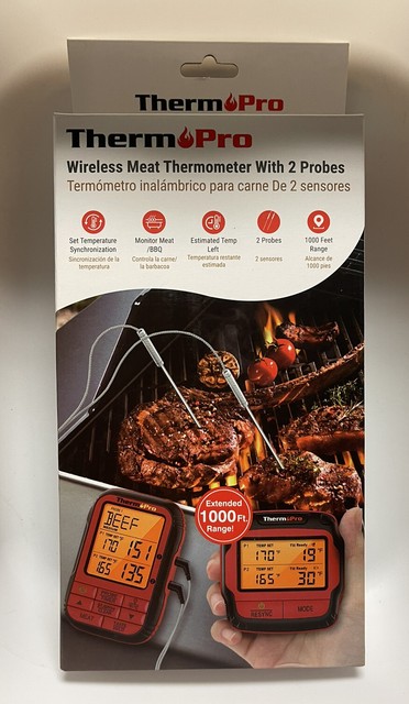 ThermPro TP828BW Wireless Meat Thermometer Probe Thermopro 1000FT Range ...