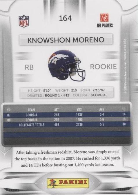Las mejores ofertas en 2009 Playoff Prestige Knowshon Moreno #164 | eBay