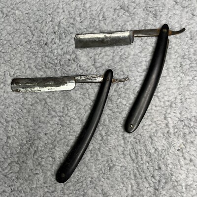 2 Straight Razors Crown Razor Co Ext Hollow Ground KB Razor Vintage ...
