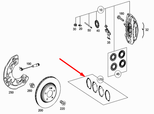 MERCEDES-BENZ E-KLASSE W213 Vorderer Bremsbelagsatz A0004206700 NEUES ...