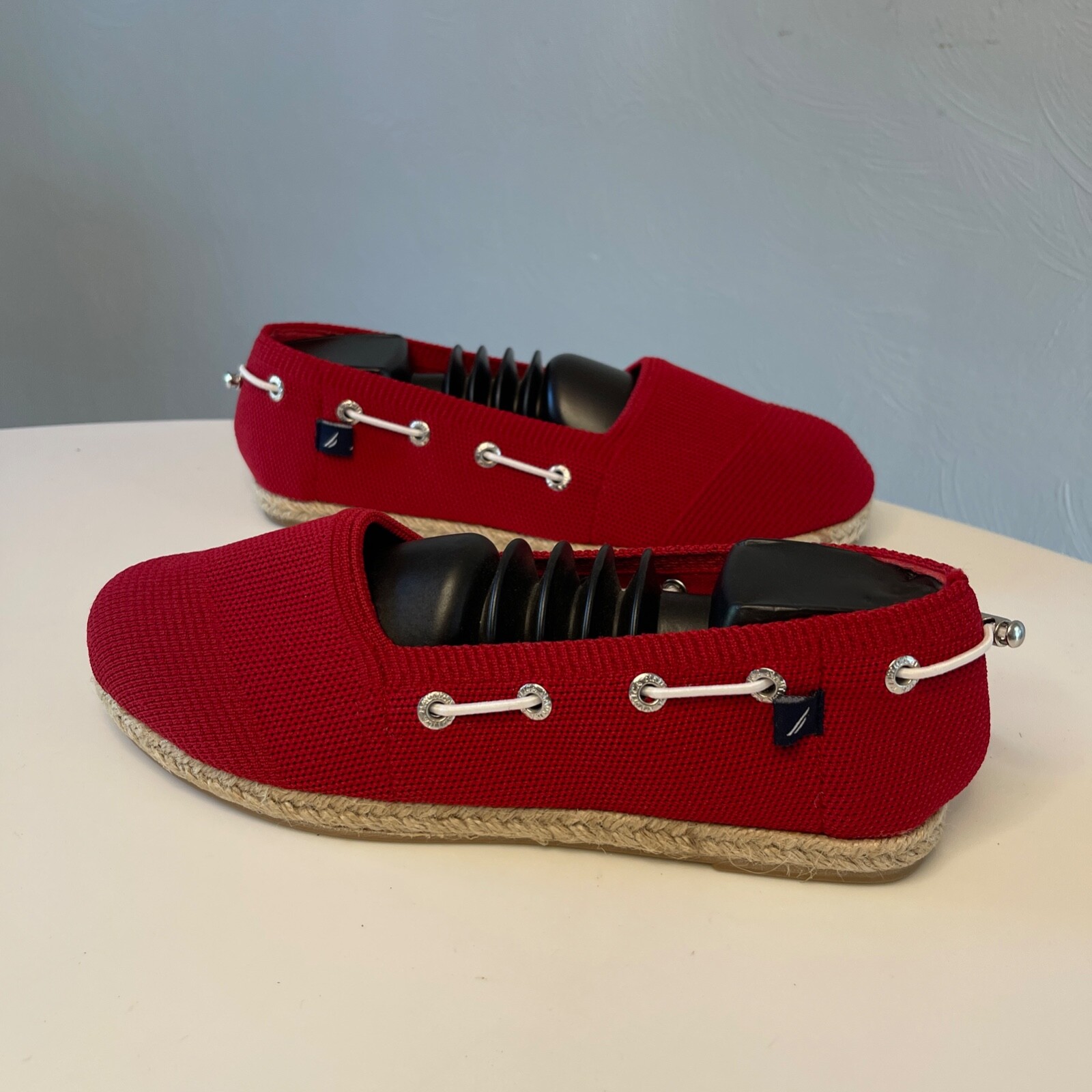 Nautica Red Knit Rudder Flat Slip On Shoes QW3390 - W… - Gem