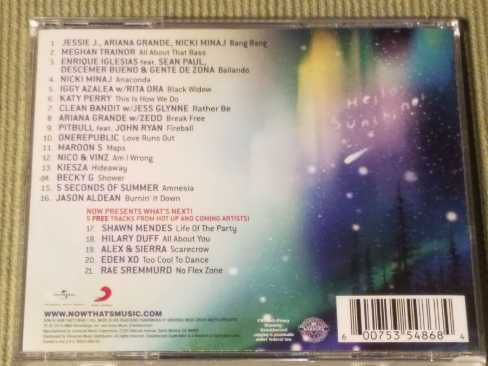 NOW THAT'S WHAT I CALL MUSIC #52 CD U.S. SERIES FREE SHIPPING | eBay