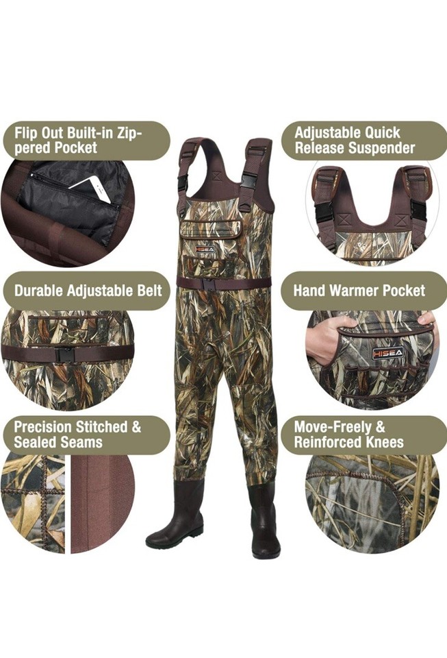 Neoprene Chest Waders for Men with 200G Boots Duck Hunting Waders Boot ...