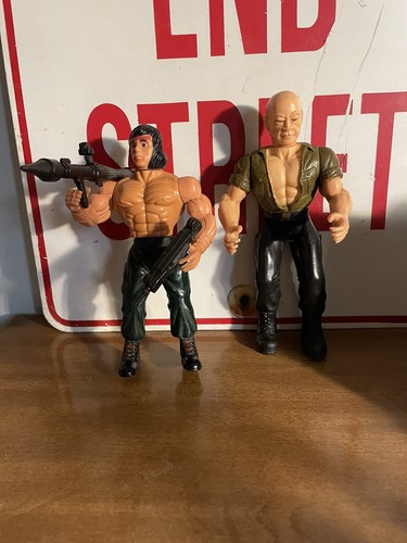 Vintage Bootleg Rambo Action Figures Knockoff & Rocket Launcher ~ Uzi ...