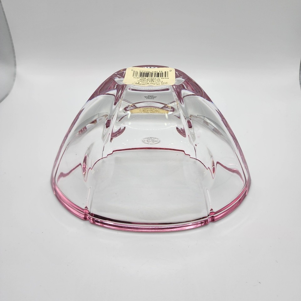 Lenox Candy Dish Gift of Knowledge Pink Glass Crystal Breast Cancer ...