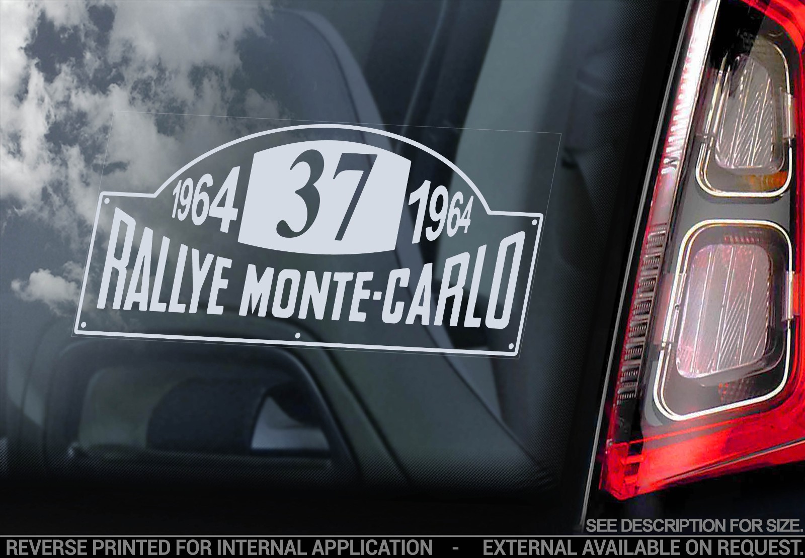 MONTE CARLO RALLY '37' Car Sticker, 1964 Mini Club Decal Window ...