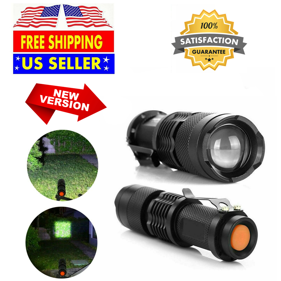 2Pack Tactical LED Flashlight Military Grade Torch Small Ultra Bright ...