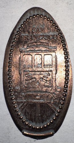 San Francisco Treat Street Car Train Logo Image Elongated Coin Smashed ...