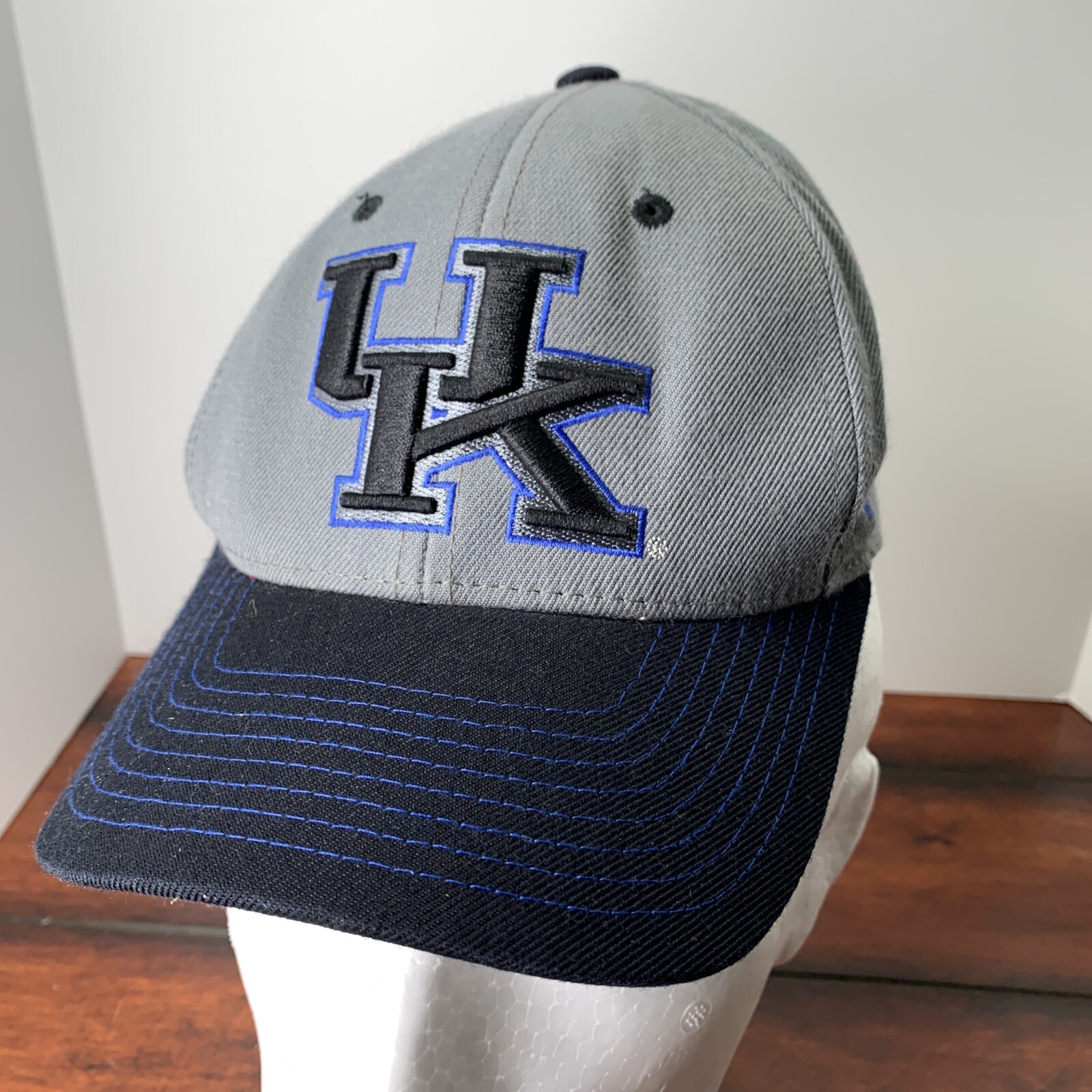 Kentucky University UK Wildcats Zephyr Fitted 6 7/8 Hat Cap Blue Gray ...