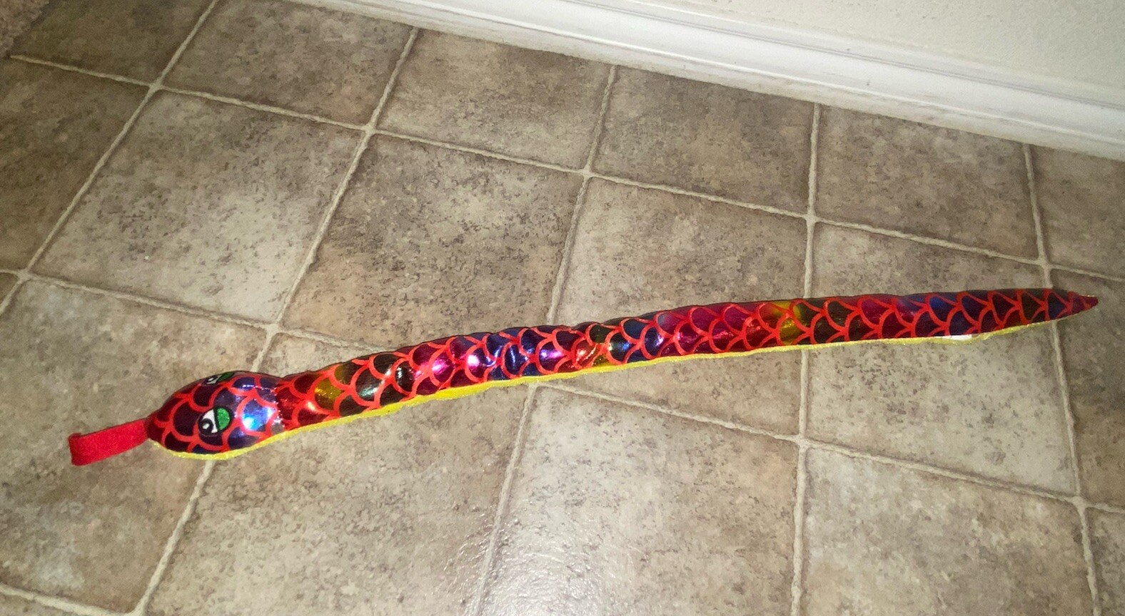 GOFFA PLUSH SOFT TOY Rainbow Sequin Snake Red Yellow Body 21” long | eBay