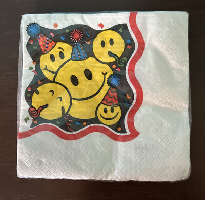 16 Vintage DesignWare Party Napkins NEW Smiley Face Joe American ...
