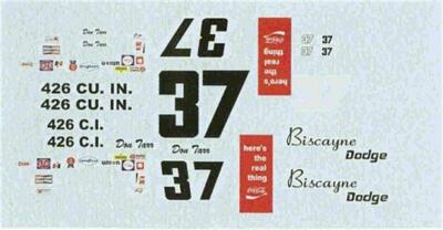 Winscals #37 Biscayne Dodge 1969-Don Tarr 1/25 Nascar decal | eBay