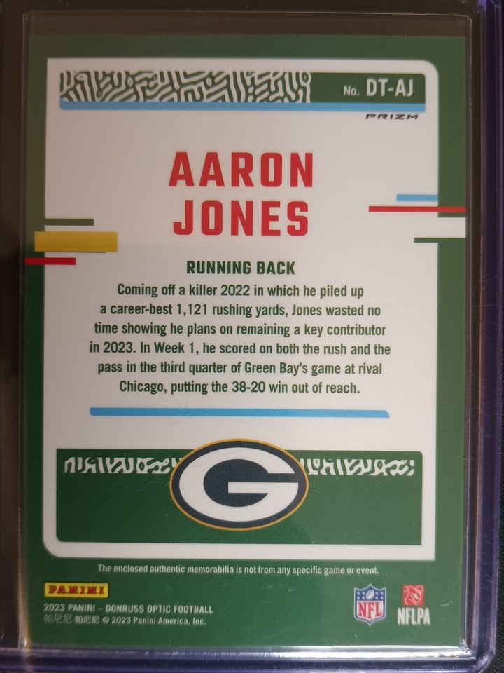 2023 Donruss Optic #DT-AJ Aaron Jones Donruss Threads Blue Hyper | eBay