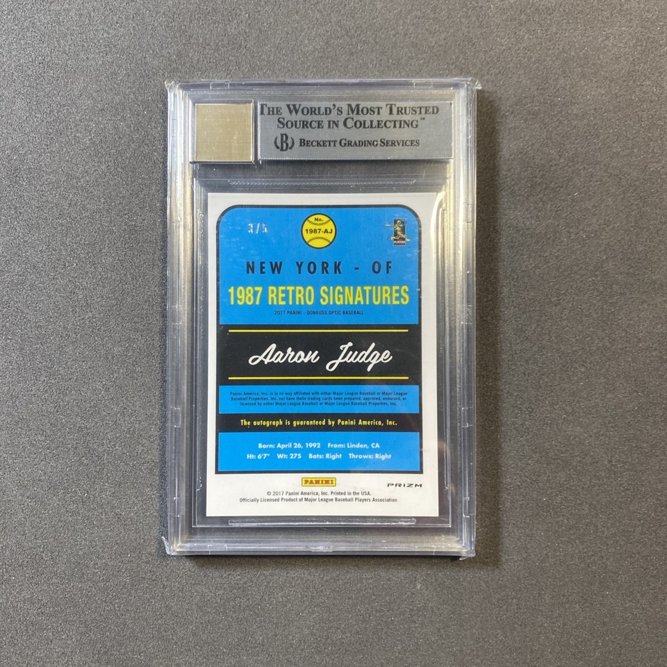 2017 Donruss Optic Rated Rookie Auto Aaron Judge /5 Red Retro Signature ...