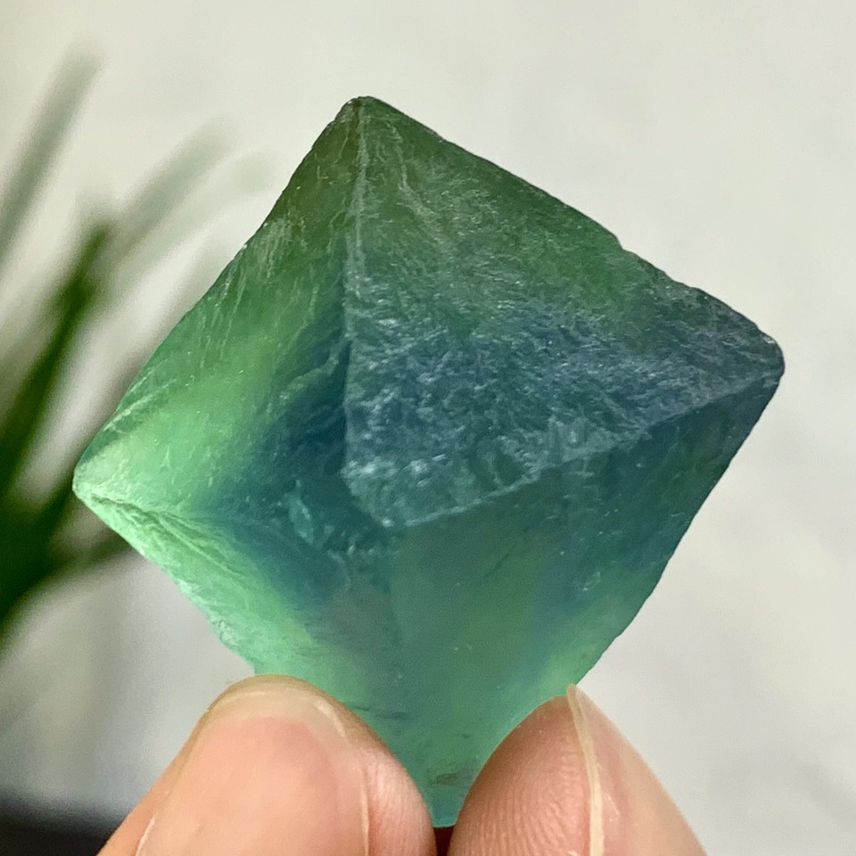 28G Natural blue green fluorite octahedron quartz crystal healing | eBay