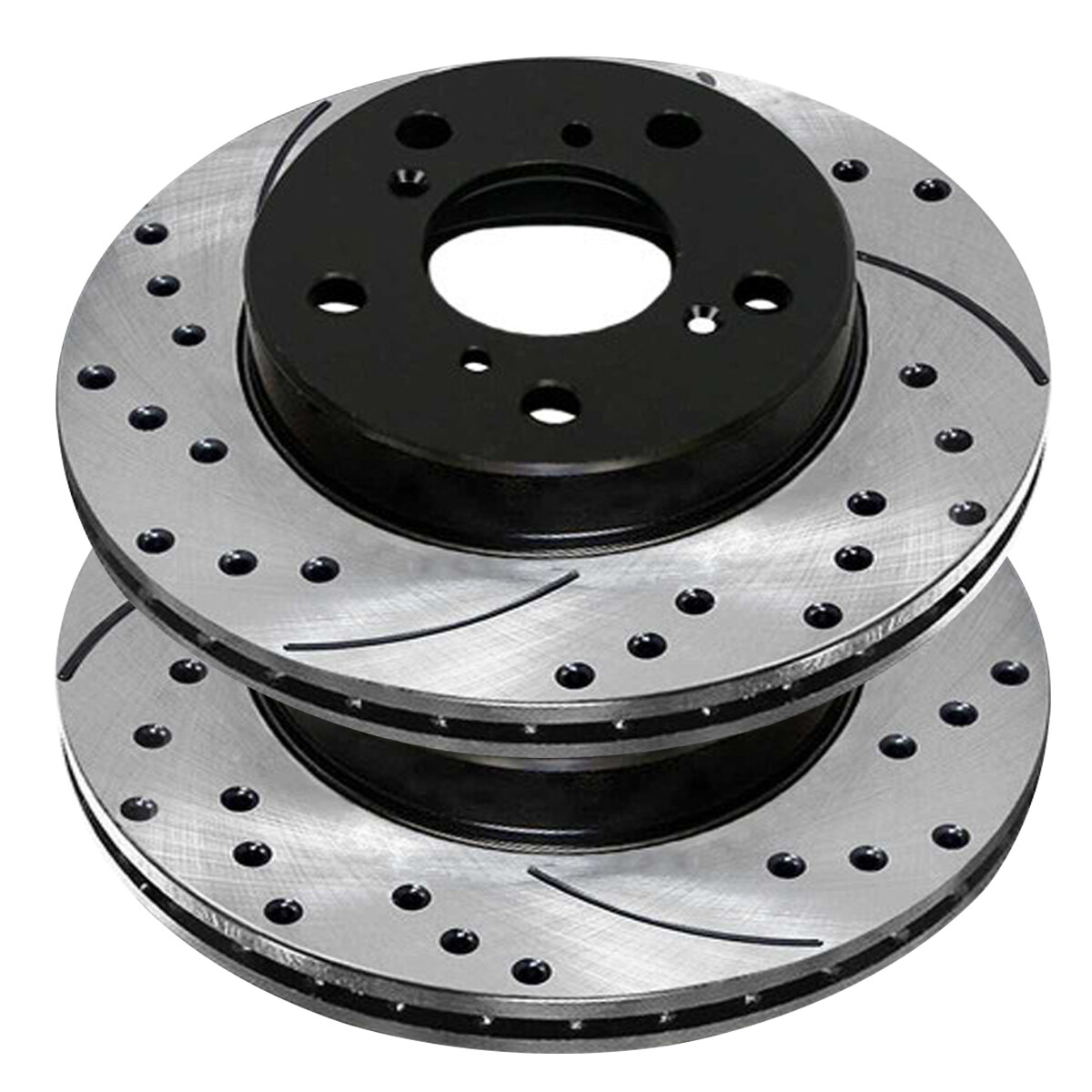 Front Drilled Slotted Brake Rotors Black Pair 2 for Honda Odyssey Acura ...