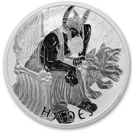 God HADES Gods of Olympus 1 oz .999 silver coin Tuvalu in capsule 2021 ...