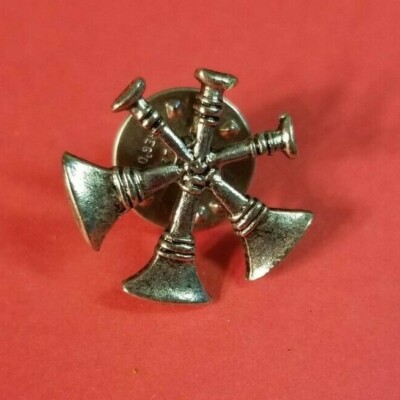 Firefighter Rank Insignia Lapel Pin 3 Crossed Bugles (Lot B133) | eBay