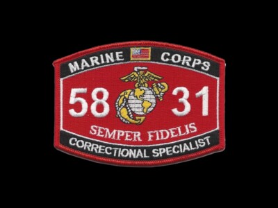 MOS 5831 CORRECTIONAL SPECIALIST HAT PATCH US MARINES PIN UP VETERAN ...