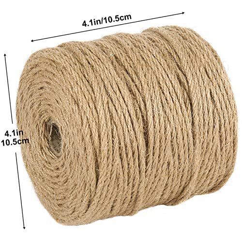 4mm Jute Twine, 328 Feet 4 Ply Natural Strong Brown Jute Rope for ...