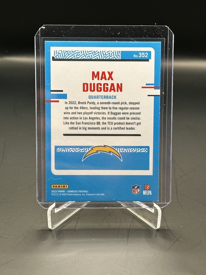 2023 Panini Donruss Max Duggan Base Rated Rookie #352 Los Angeles ...