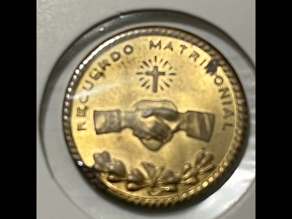 Vintage Gold Color Recuerdo Matrimonial Wedding Coin Token (C-245) | eBay