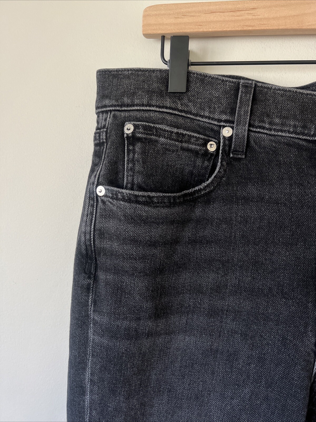 AYR The LaLa High Rise Straight Leg 90s Denim Jeans Faded Black Wash ...