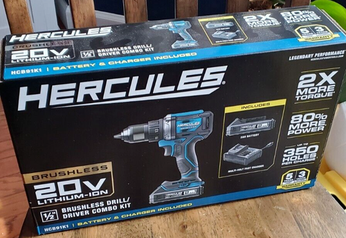 HERCULES 20V Brushless Cordless Drill/Driver, Brand New2 AH Battery with Charger | eBay