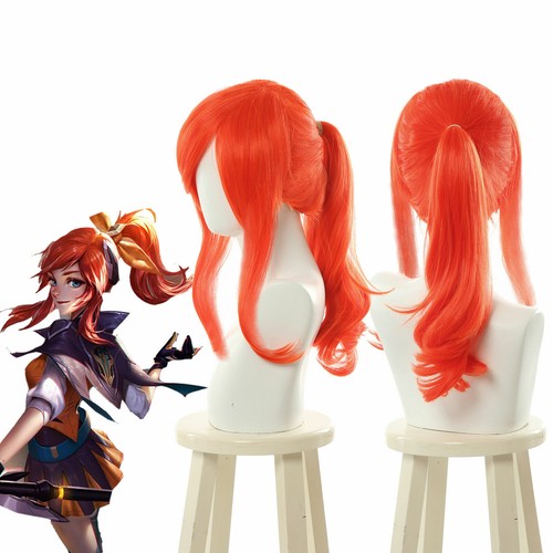Game LOL Battle Academia Lux Cosplay Hair Wig Lux Cos Ponytail Orange ...