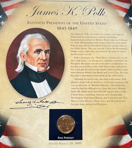 K2 James K. Polk President Vintage Stamps And Dollar Coin | eBay