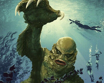 Creature from the Black Lagoon Julie Adams Gill-Man underwater 12x18 ...