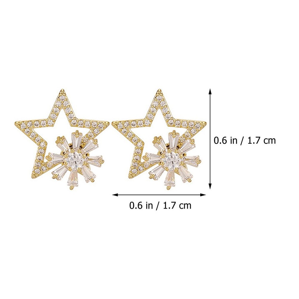 Pair Star Shaped Alloy Ear Earrings for Women Girls Teen Girls Decor ...