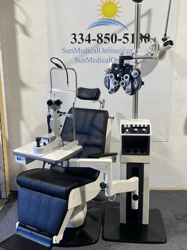 Marco Ophthalmic Tilt Exam Chair Deluxe instrument stand, Zeiss 120SL ...