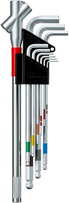 WISE Ball Point Hex Wrench 9 Pieces Set Long SBL-1000 1.5 ~ 10.00mm ...