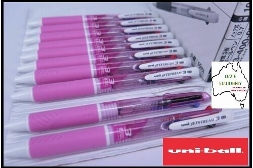10 x PINK BARREL Uni-ball Jetstream 3 Colour Pen 0.7mm SXE340007P | eBay