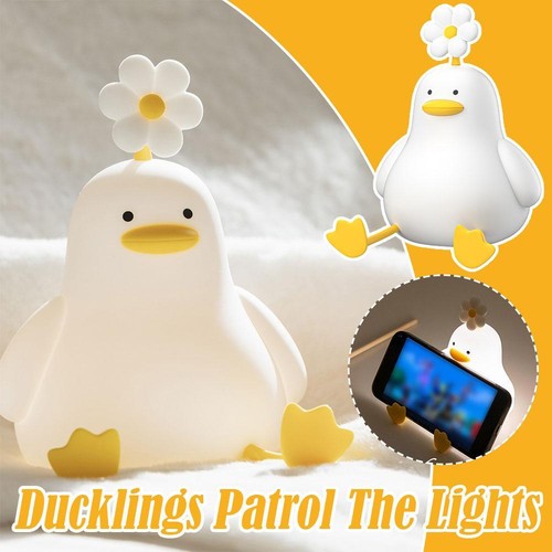 Little Duck Pat Light Sensor Night Light Bedroom Bedside Lamp Charging ...