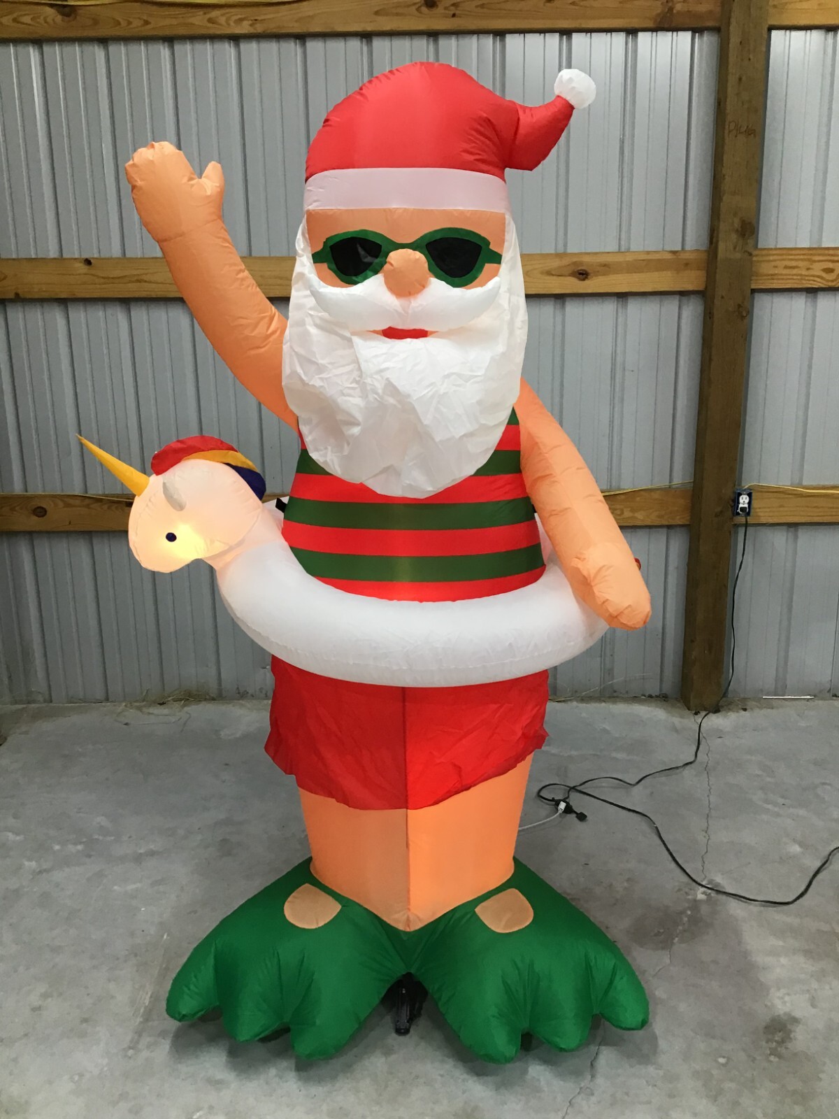 7ft Gemmy Airblown Inflatable Prototype Christmas Santa w/Unicorn ...