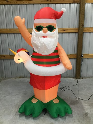 7ft Gemmy Airblown Inflatable Prototype Christmas Santa w/Unicorn ...